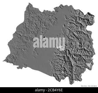 Maule, region of Chile. Bilevel elevation map with lakes and rivers ...