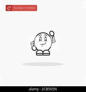 Emoji with smirk smile isolated line art smiley. Vector grinning smiley ...