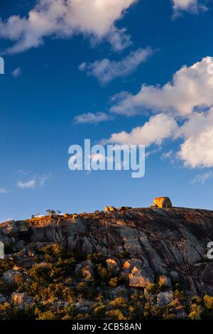 Matobo hills, granite bedrock of hilltop of Silozwane cave, Matobo ...