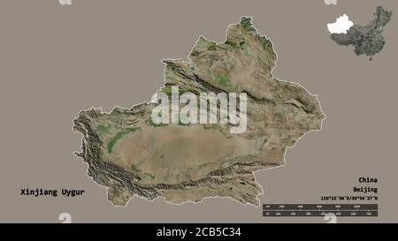 Xinjiang Uygur. An autonomous region of China. A 3D rendering of a ...