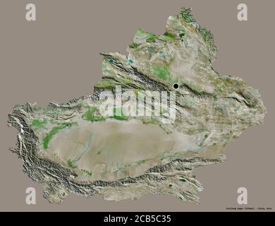 Xinjiang Uygur. An autonomous region of China. A 3D rendering of a ...