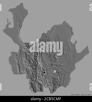 Antioquia, department of Colombia. Bilevel elevation map with lakes and ...