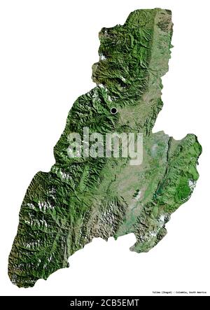 Shape of Tolima, department of Colombia, with its capital isolated on ...