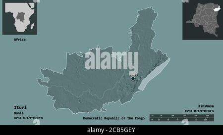 Shape of Ituri, province of Democratic Republic of the Congo, with its ...