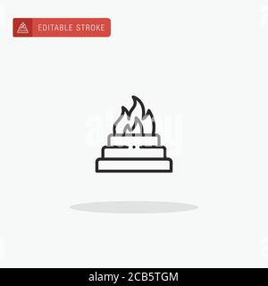Yagna outline vector icon. Thin line black yagna icon, flat vector ...