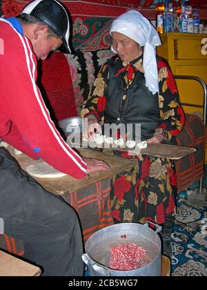traditional Eastern dish manti or manty with beef Stock Photo - Alamy