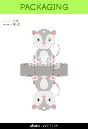 DIY party favor opossum box for birthdays, baby showers for sweets ...