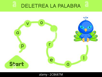 Deletrea la palabra - Spell the word. Maze for kids. Spelling word game ...