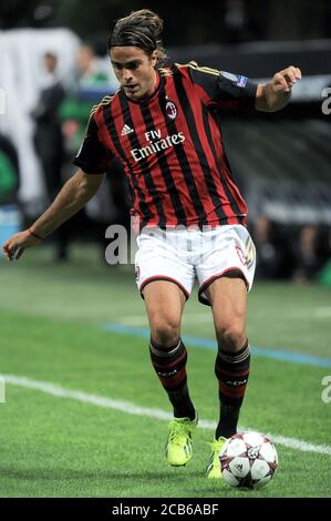 Alessandro Matri of AC Milan in action during the italian championship ...