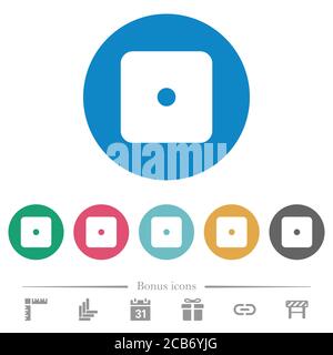 Domino one white flat icons on color rounded square backgrounds. 6 ...