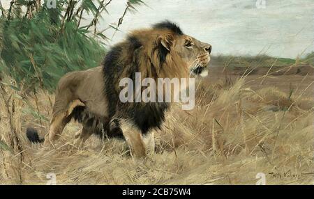 Kuhnert Wilhelm - Berber Lion - German School - 19th and Early 20th ...