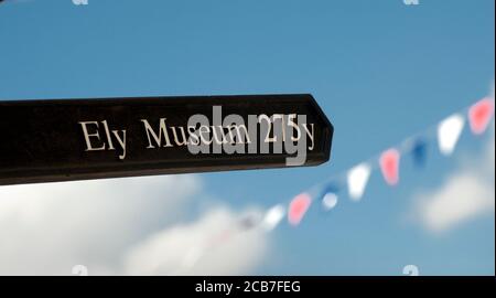 Sign direction to museum, Ely, England Stock Photo - Alamy