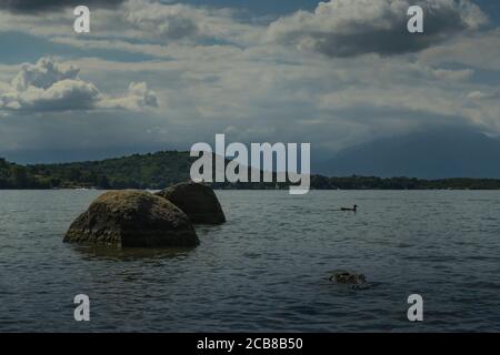 View of Lake Viverone on Piedmont Italy Stock Photo - Alamy