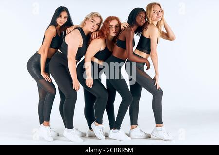 Young models of different sizes, nationalities, hairs. Model plus size ...