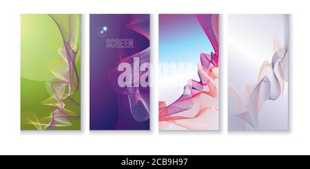 Colorful geometric background. Wallpapers set for mobile app. Modern ...