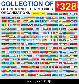 Flags of the world. Collection world Flags of sovereign states ...