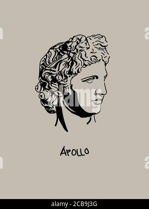 Apollo Greek Roman God Sculpture Design Inspiration Stock Vector Image ...