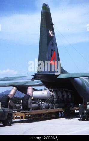 A Modular Airborne Fire Fighting System-equipped C-130 Hercules from ...
