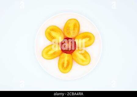 cut tomato flower patterns Stock Photo - Alamy