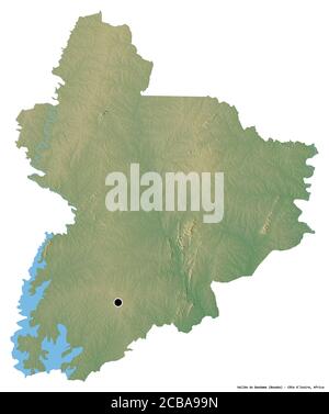 Vallee du Bandama, district of Cote d'Ivoire. Colored elevation map ...