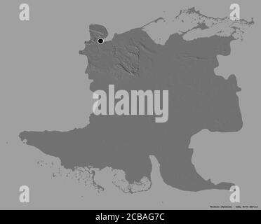 Matanzas, province of Cuba. Bilevel elevation map with lakes and rivers ...