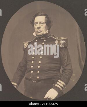 Matthew Perry, Commodore US Navy. Hand-colored woodcut Stock Photo - Alamy