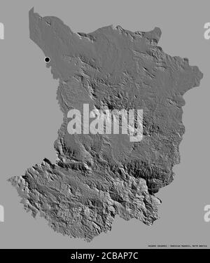 Dajabon, province of Dominican Republic. Bilevel elevation map with ...
