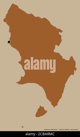 Pedernales, province of Dominican Republic. Solid color shape. Corner ...