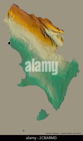 Pedernales, province of Dominican Republic. Solid color shape ...