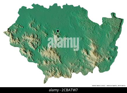 Sanchez Ramirez, province of Dominican Republic. Grayscale elevation ...