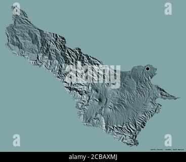 Carchi, province of Ecuador. Colored elevation map with lakes and ...