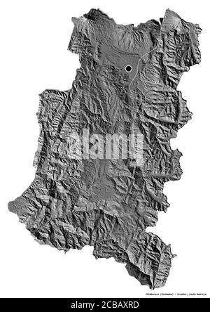 Chimborazo, province of Ecuador. Bilevel elevation map with lakes and ...