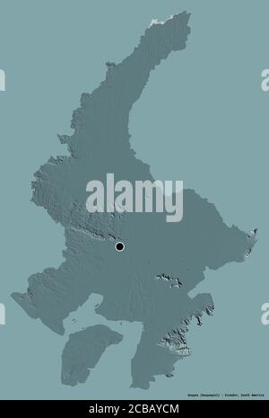 Guayas, province of Ecuador. Colored elevation map with lakes and ...