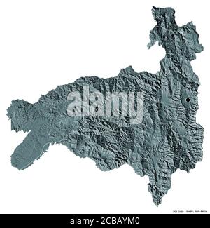 Shape of Loja, province of Ecuador, with its capital isolated on white ...