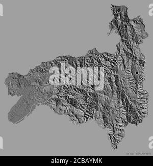 Loja, province of Ecuador. Bilevel elevation map with lakes and rivers ...