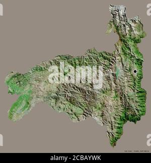 Shape of Loja, province of Ecuador, with its capital isolated on white ...
