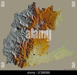 Napo, province of Ecuador. Solid color shape. Locations and names of ...
