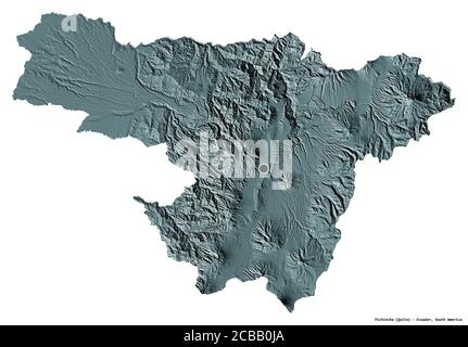 Shape of Pichincha, province of Ecuador, with its capital isolated on ...