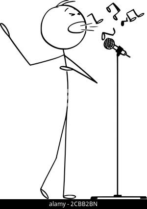 A man singing into a microphone Stock Vector Image & Art - Alamy