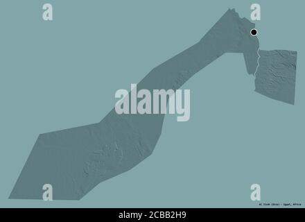 Al Jizah, governorate of Egypt. Colored elevation map with lakes and ...
