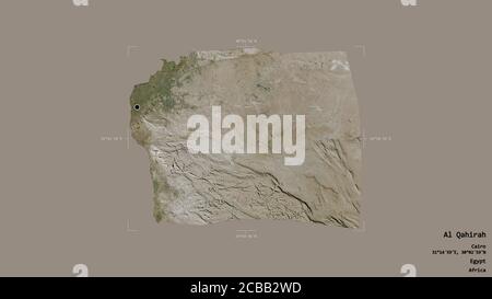 Area of Al Qahirah, governorate of Egypt, isolated on a solid ...