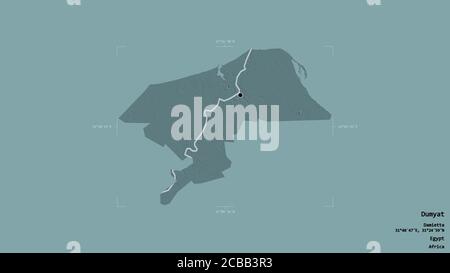 Area of Dumyat, governorate of Egypt, isolated on a solid background in ...