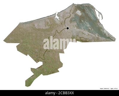 Shape of Dumyat, governorate of Egypt, with its capital isolated on ...