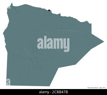 Matrouh, governorate of Egypt. Elevation map colored in sepia tones ...