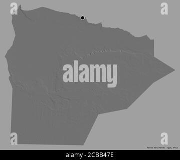 Matrouh, governorate of Egypt. Bilevel elevation map with lakes and ...