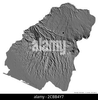Ahuachapan, department of El Salvador. Bilevel elevation map with lakes ...