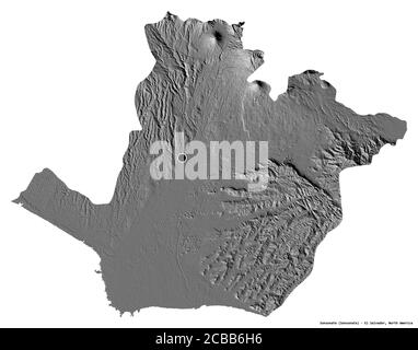 Sonsonate, department of El Salvador. Bilevel elevation map with lakes ...