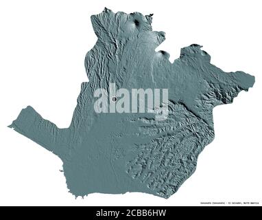 Sonsonate, department of El Salvador. Elevation map colored in sepia ...