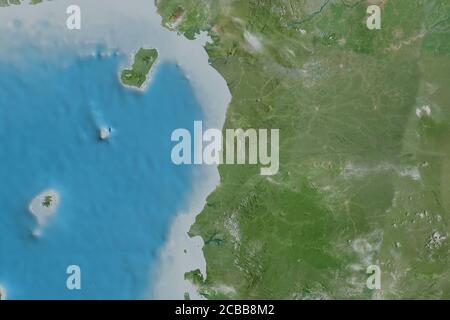 Extended area of Equatorial Guinea with country outline, international ...