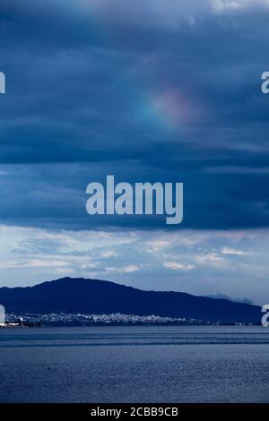 Greece, Peloponnese, Landscape and rainbow Stock Photo - Alamy